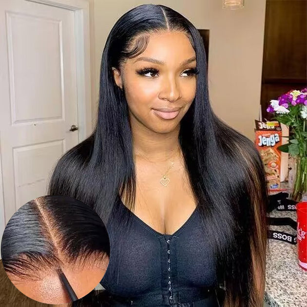 Pre Cut Pre Bleached & Pre Plucked Natural Hairline Straight Hair Wigs – Cynosure Hair
