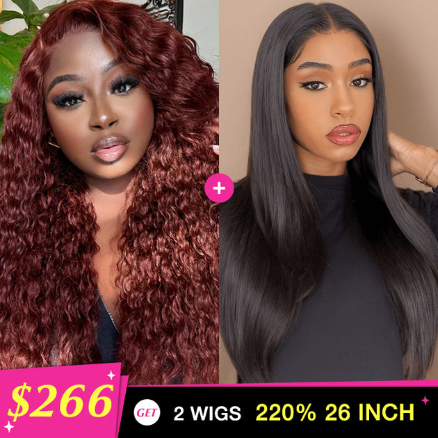 Two 220% Long Wigs |8X5 Pre Cut Lace #33 Water Wave Wig & 8X5 Pre Cut ...