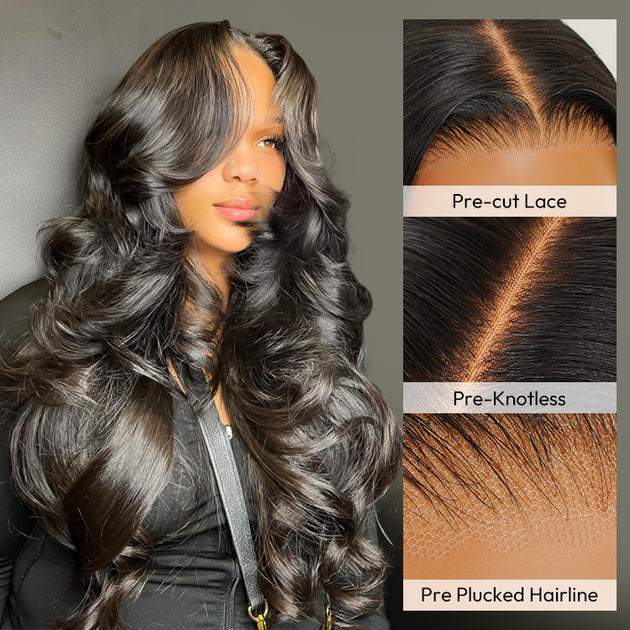 280% Density Glueless 13X6 Full HD Lace Body Wave Lace Frontal Wig Pre ...