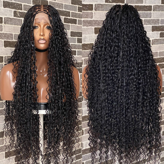 Knotless Handcrafted Boho Braided Loose Curl 13X6 Full HD Lace Front W ...