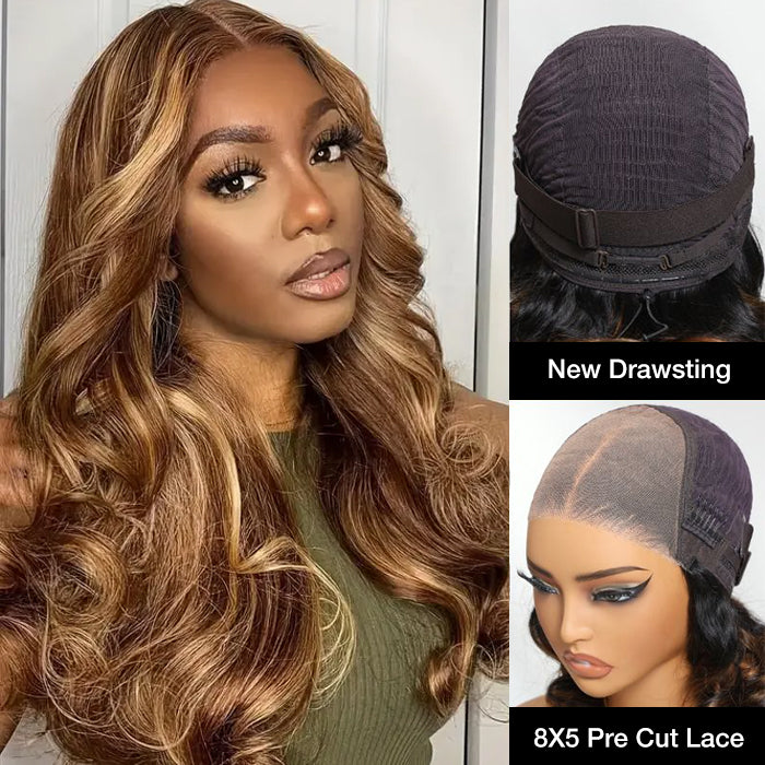 Highlight Wig | Human Hair Honey Blonde Highlight Lace Front Wigs ...