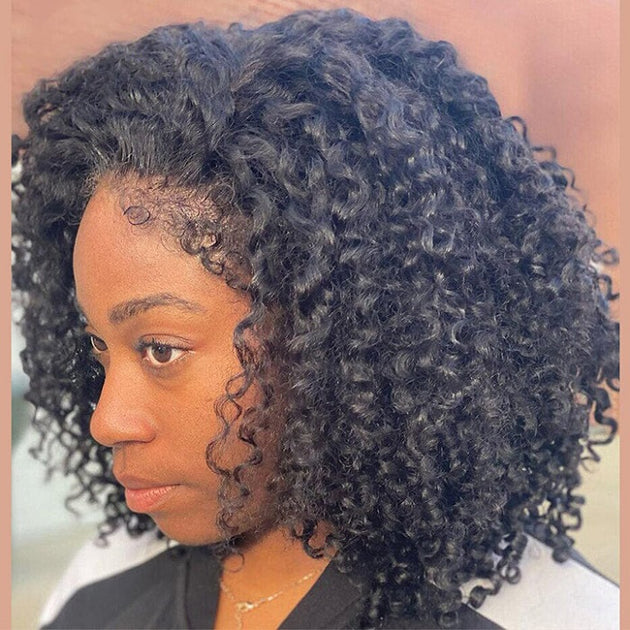 4C Edges Hairline Short Bob Curly Wig | HD Lace Front/Closure Wig with ...