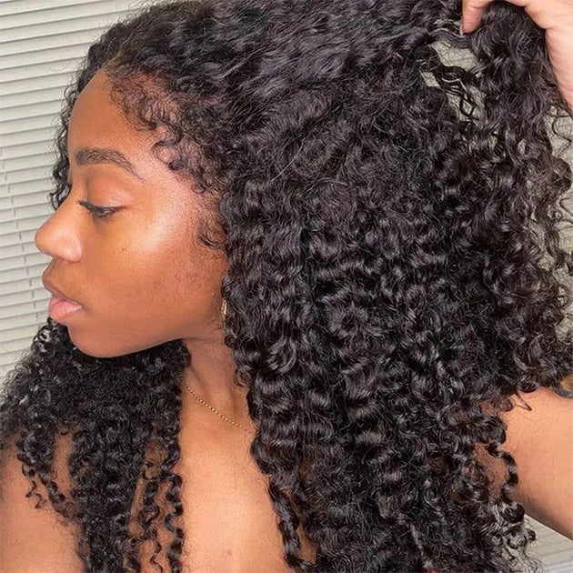 4C Edge Hairline丨Kinky Curly 13x4 HD Lace Front Wig with Curly Edges B ...