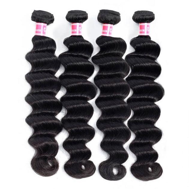 Brazilian Loose Deep Wave Hair 4 Bundles 10A High Quality Natural Blac ...