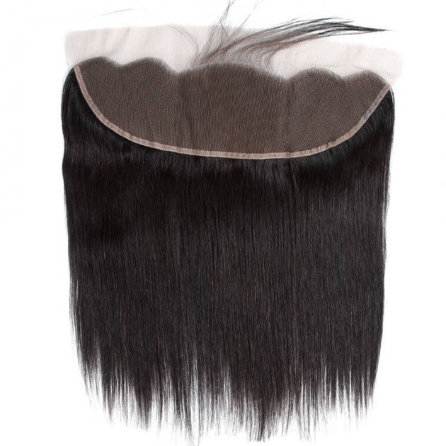 Brazilian Straight Hair 4 Bundles With Frontal 8A Grade Natural Color ...