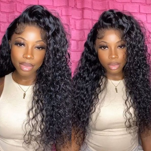 $100 OFF|14-22 Inches Water Wave HD Lace Wig Pre-plucked Pre Bleached ...